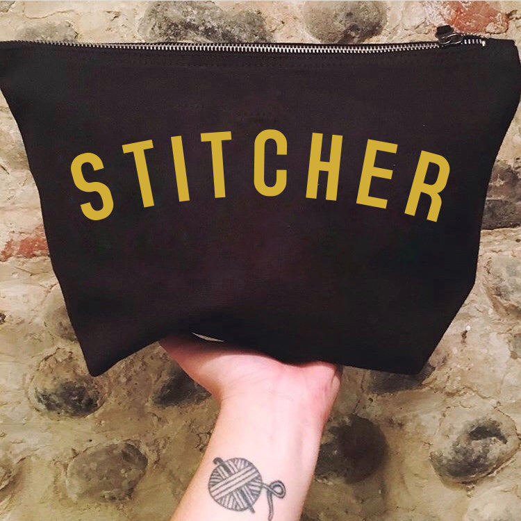 STITCHER Project Bag - Cotton Zip Up Bag - Original – Stitchers Tees